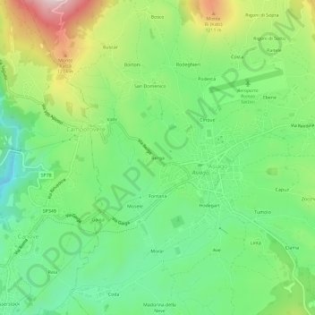 Berga topographic map, elevation, terrain