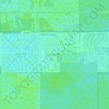 Valencia Bonita topographic map, elevation, terrain