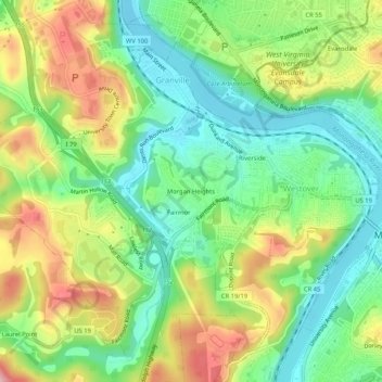 Morgan Heights topographic map, elevation, terrain