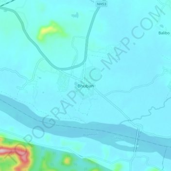 Bhuban topographic map, elevation, terrain