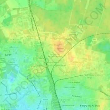 Le Petit Clos du Chêne Maillard topographic map, elevation, terrain