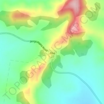 Denman Gap topographic map, elevation, terrain