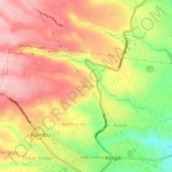 Kihingo topographic map, elevation, terrain
