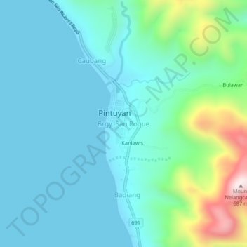 Brgy. San Roque topographic map, elevation, terrain