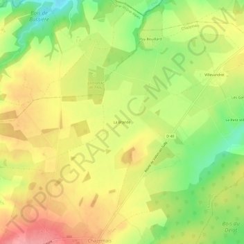 La Brande topographic map, elevation, terrain