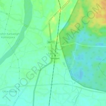Lataguri topographic map, elevation, terrain