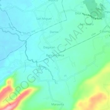 Banca-banca topographic map, elevation, terrain