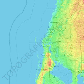 Coquina Key topographic map, elevation, terrain