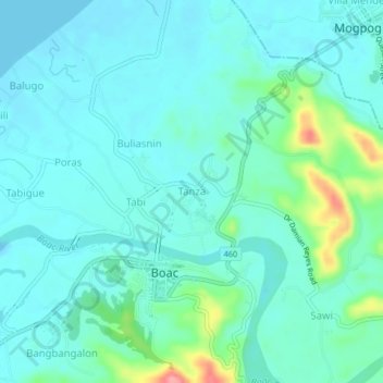 Tanza topographic map, elevation, terrain