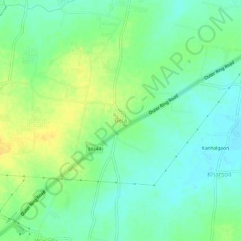 Bela topographic map, elevation, terrain