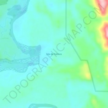 Isla de Patmos topographic map, elevation, terrain
