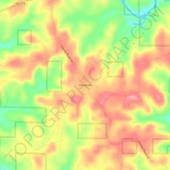 Houston topographic map, elevation, terrain