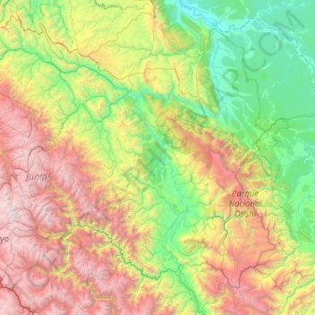 Satipo topographic map, elevation, terrain