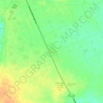 al Fataieh-Darnah topographic map, elevation, terrain