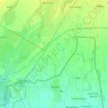 Koshi topographic map, elevation, terrain