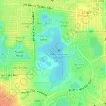 Lake Hiawassee topographic map, elevation, terrain