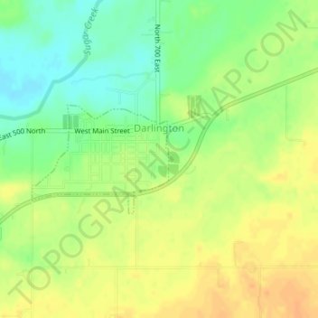 Darlington topographic map, elevation, terrain