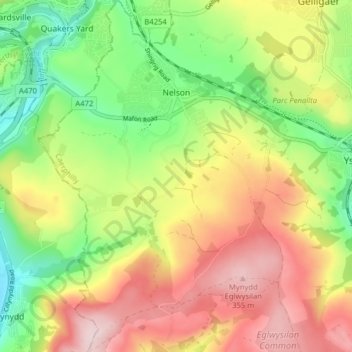 Nelson topographic map, elevation, terrain