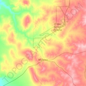 Mullewa topographic map, elevation, terrain