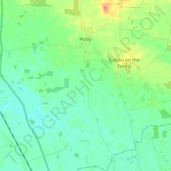 Huby topographic map, elevation, terrain
