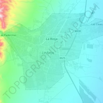 La Rioja topographic map, elevation, terrain