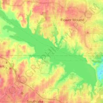 Grapevine Lake topographic map, elevation, terrain