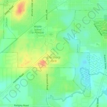 Ella Sharp Park topographic map, elevation, terrain