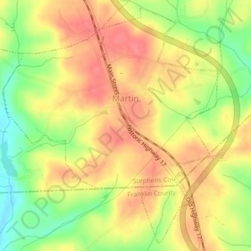 Martin topographic map, elevation, terrain