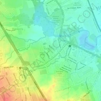 Paciano Rizal topographic map, elevation, terrain
