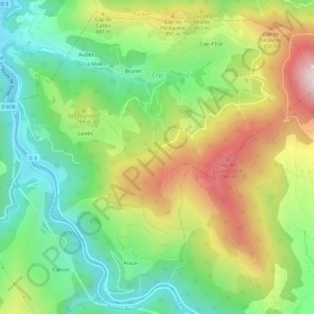 Erp topographic map, elevation, terrain