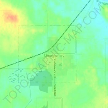 Montgomery topographic map, elevation, terrain