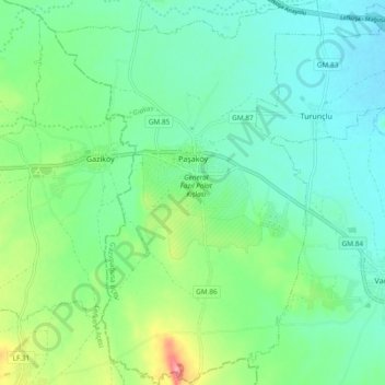 Asha topographic map, elevation, terrain