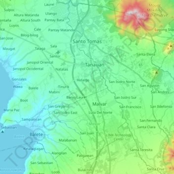 Santo Tomas topographic map, elevation, terrain