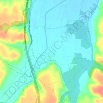 La Maya topographic map, elevation, terrain