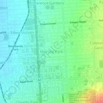Melrose Park topographic map, elevation, terrain