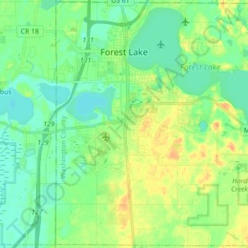 Forest Lake topographic map, elevation, terrain