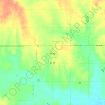 Billings topographic map, elevation, terrain