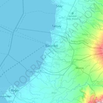 Bacolod topographic map, elevation, terrain