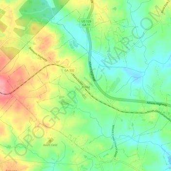 Talmo topographic map, elevation, terrain