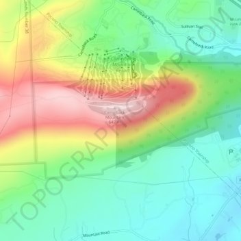 Big Pocono State Park topographic map, elevation, terrain