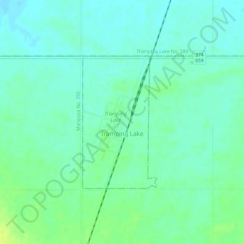 Tramping Lake topographic map, elevation, terrain