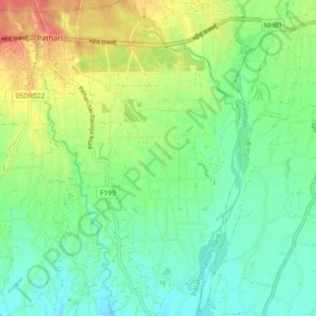 Pathari topographic map, elevation, terrain