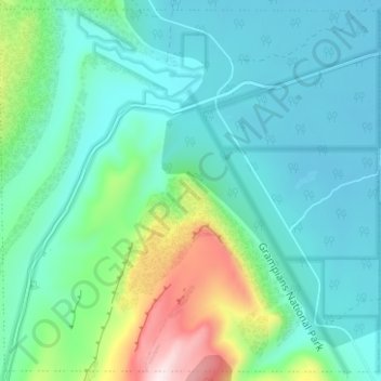 Roses Gap topographic map, elevation, terrain