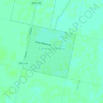Villa Colonia Italiana topographic map, elevation, terrain