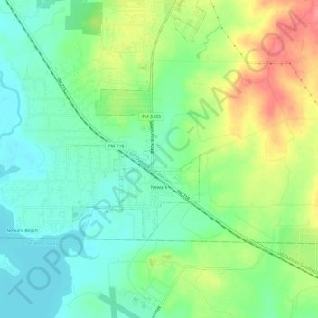 Newark topographic map, elevation, terrain