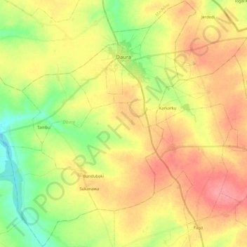 Daura topographic map, elevation, terrain