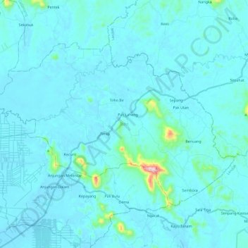 Toho topographic map, elevation, terrain