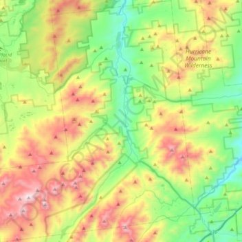 Town of Keene topographic map, elevation, terrain