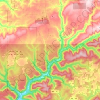 Pine Township topographic map, elevation, terrain