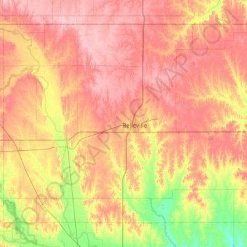 Republic County topographic map, elevation, terrain